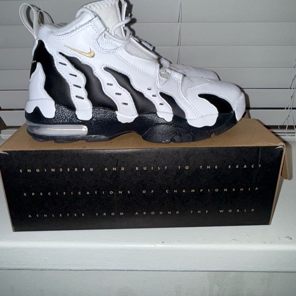 Authentic Deion Sanders Nike White And Black High-Top… - Gem